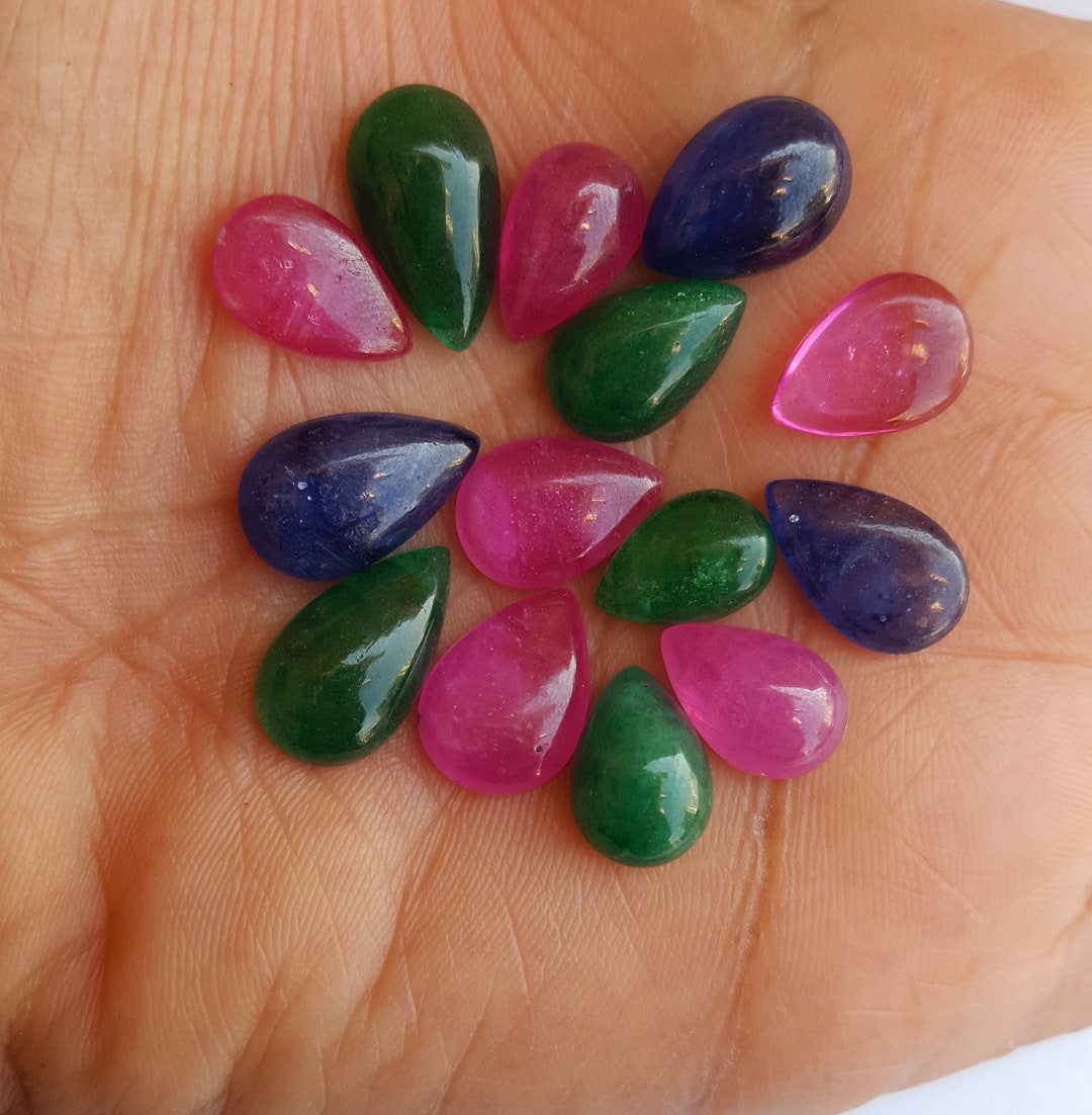 14 Pieces Precious Gemstones ~~~ Multi Color Setting ~~ Ruby | Blue ...