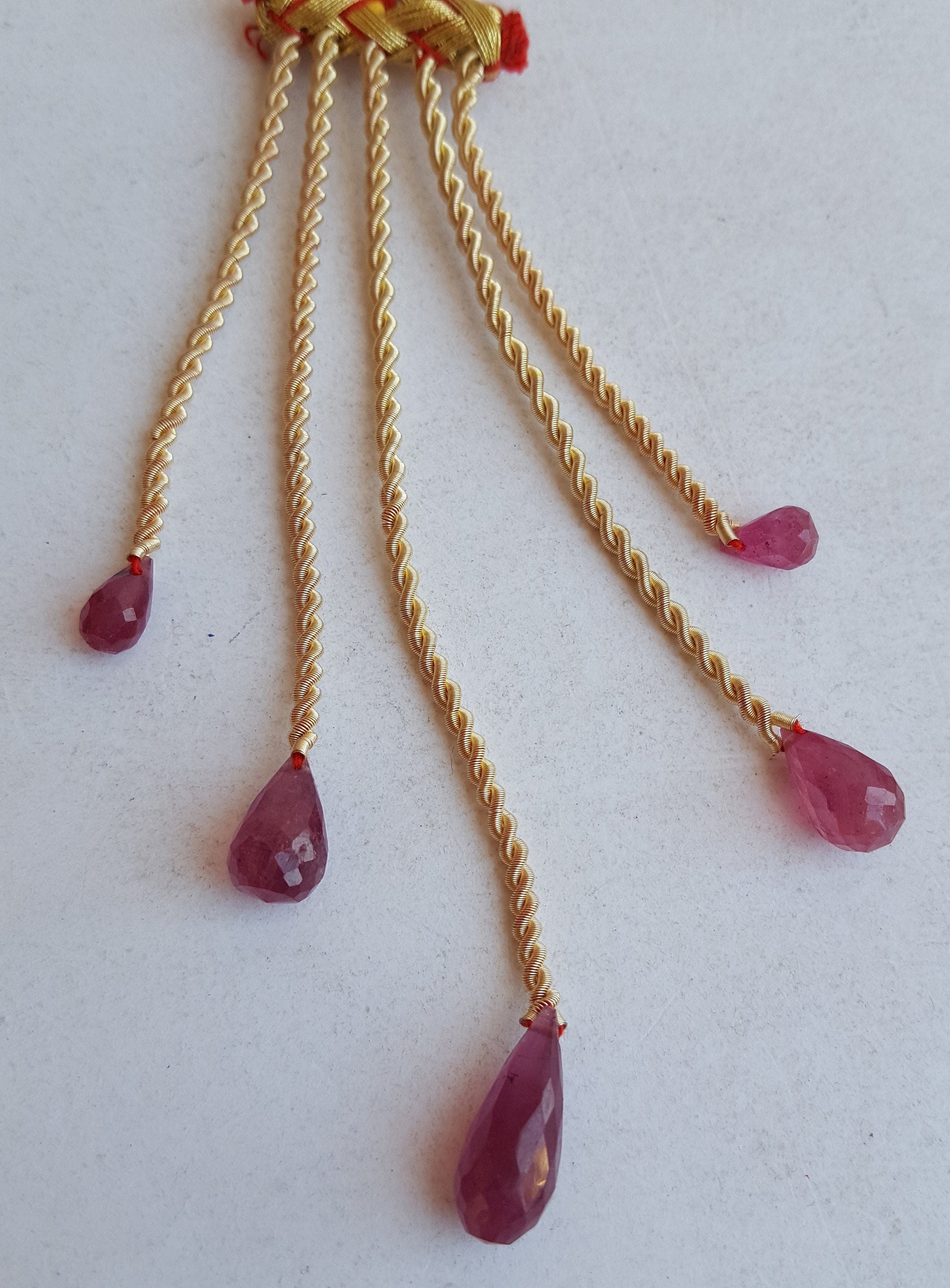 Genuine Ruby Tear Drop Shape Beads ~~~ Faceted Beads~~~ 5 Pieces~~~4-6 ...