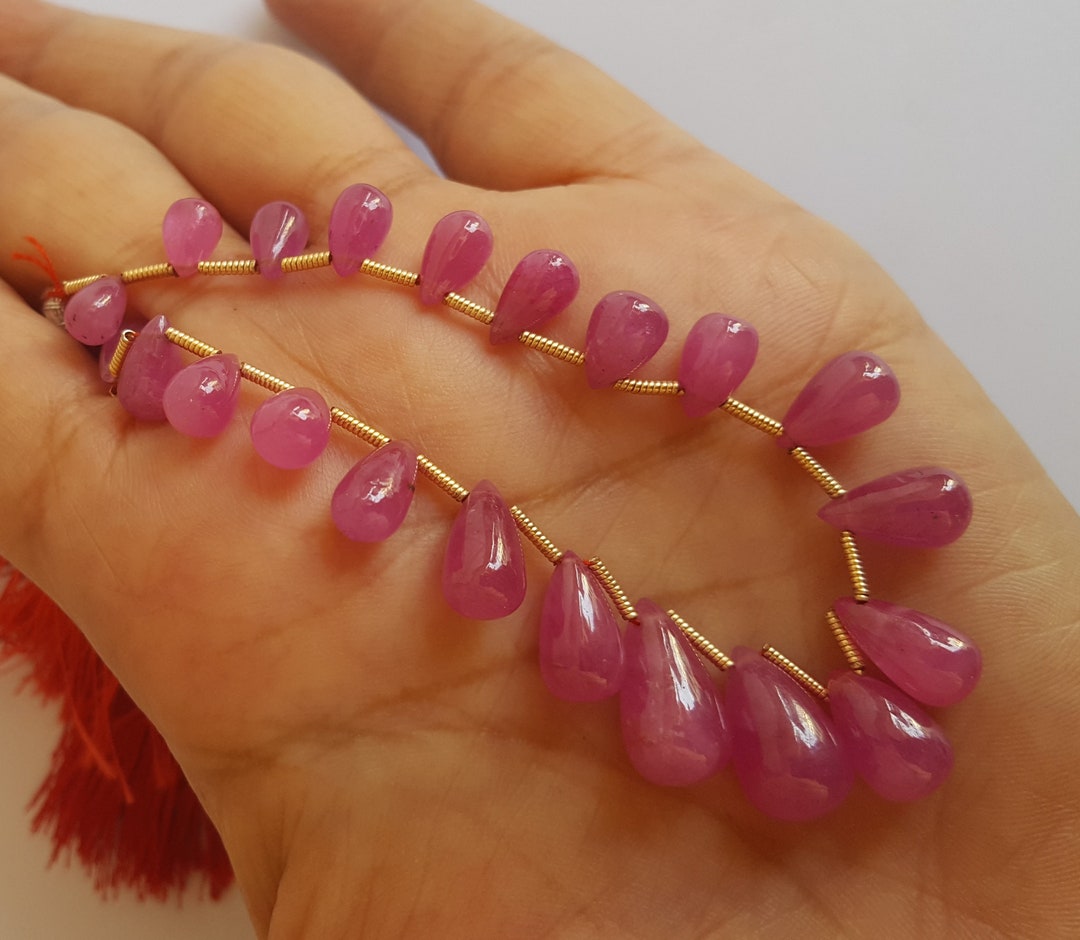 25 Precious Ruby Beads Tear Drop Shaped Beads 91 - Etsy