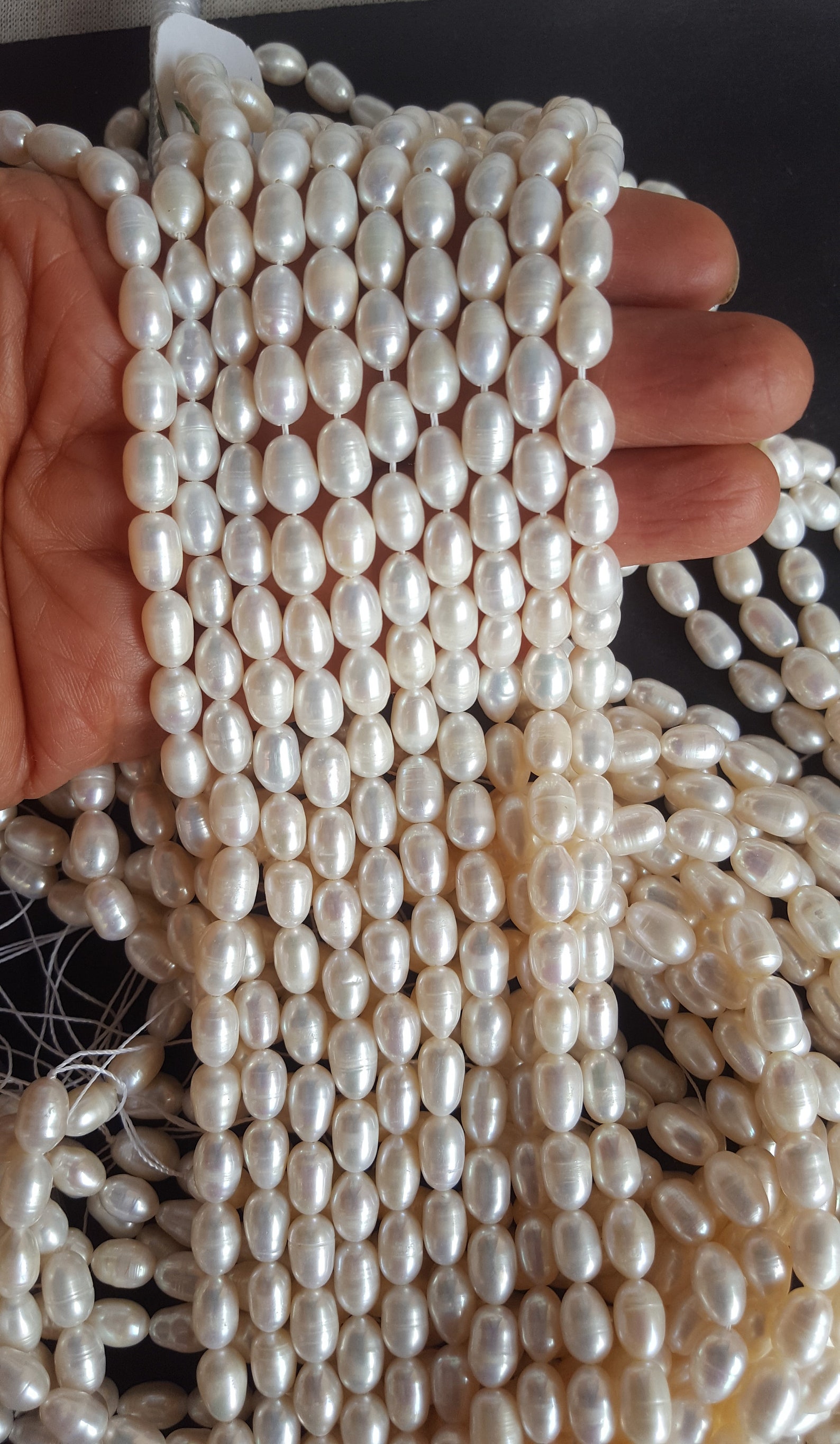 Newly Listed Natural Fresh Water Pearls 6 Mm rice Pearls Fancy Shape 1 ...