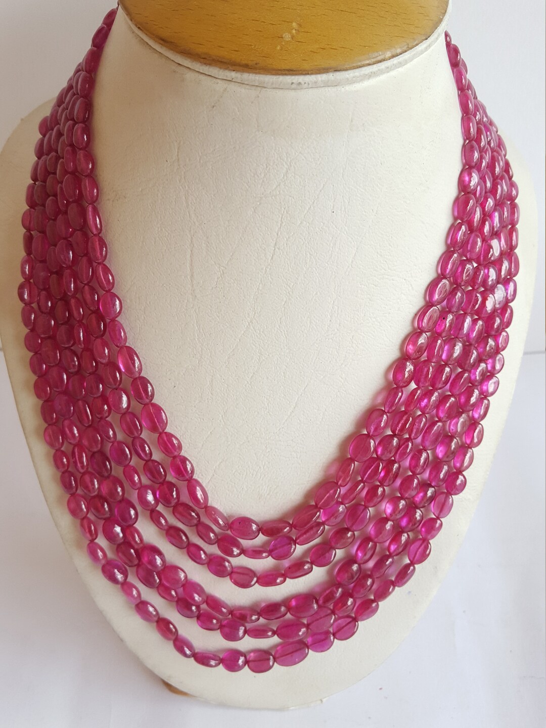 Natural Ruby Necklace ~~~ Smooth Oval Beads ~~~ 891 Carats ~~~ 6 ...