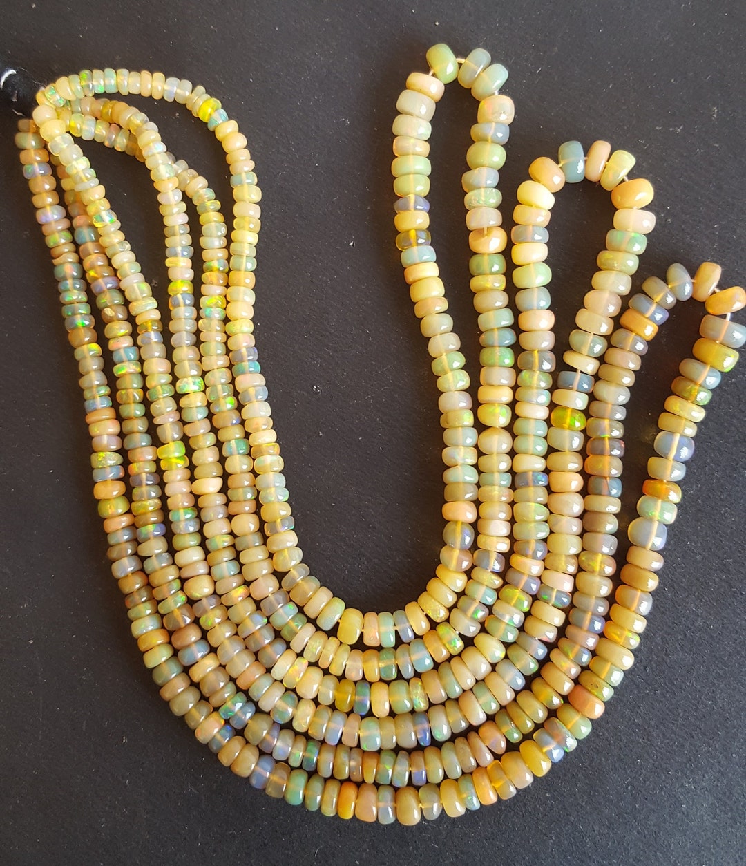 Newly Listed ~~~ Natural Yellow Ethiopian Opal Smooth Beads ~~~ Fire Opal Beads ~~~ 1 Strand ...