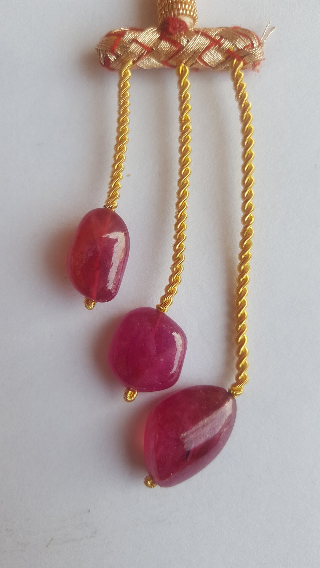 Genuine Ruby Nuggets Shape Beads ~~~ Smooth Beads~~~ 3 Pieces~~~ 12-13 ...