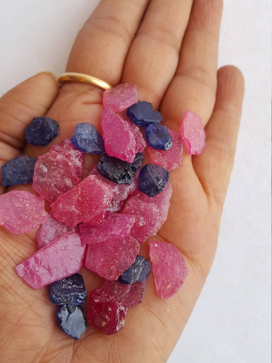 Newly Listed ~~~ Ruby& Blue Sapphire Rough~~~~ Raw Rough~~~9-12 MM ...