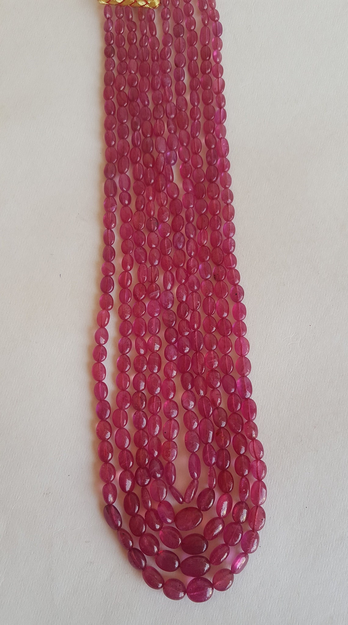 Precious Ruby Necklace 18-20 Inches Oval Shape Beads - Etsy