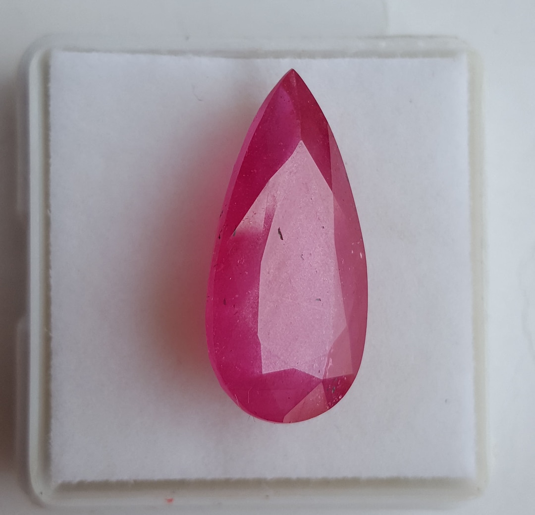 Precious Ruby~~ Faceted 12.95 Carats~~~ruby Cut Stone~~~~~ Pear Shape ...