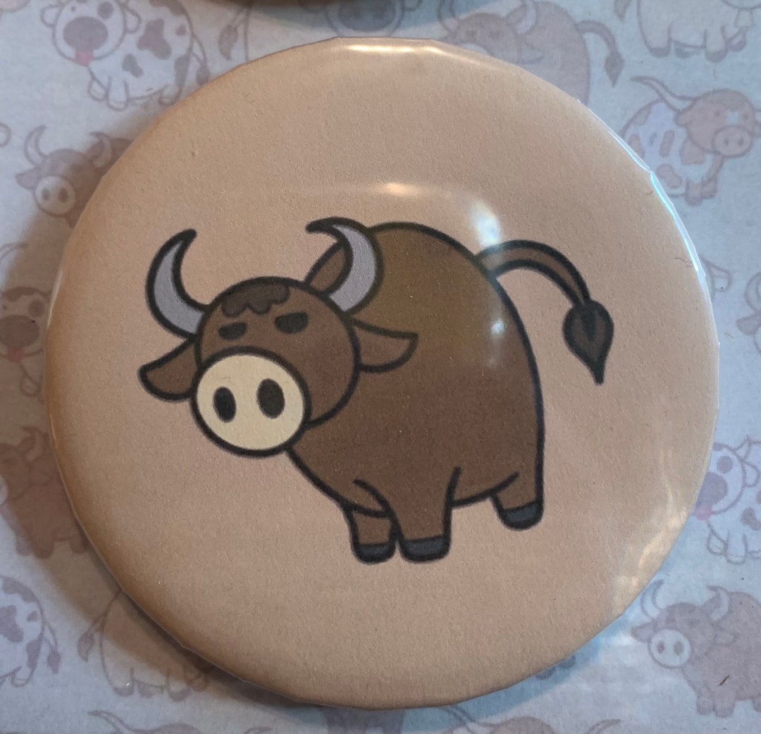 Big BULL Pin Cute Accessory Badge - Etsy