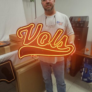University of Tennessee Vols Script Neon LED Light - 27" X 18" - Etsy