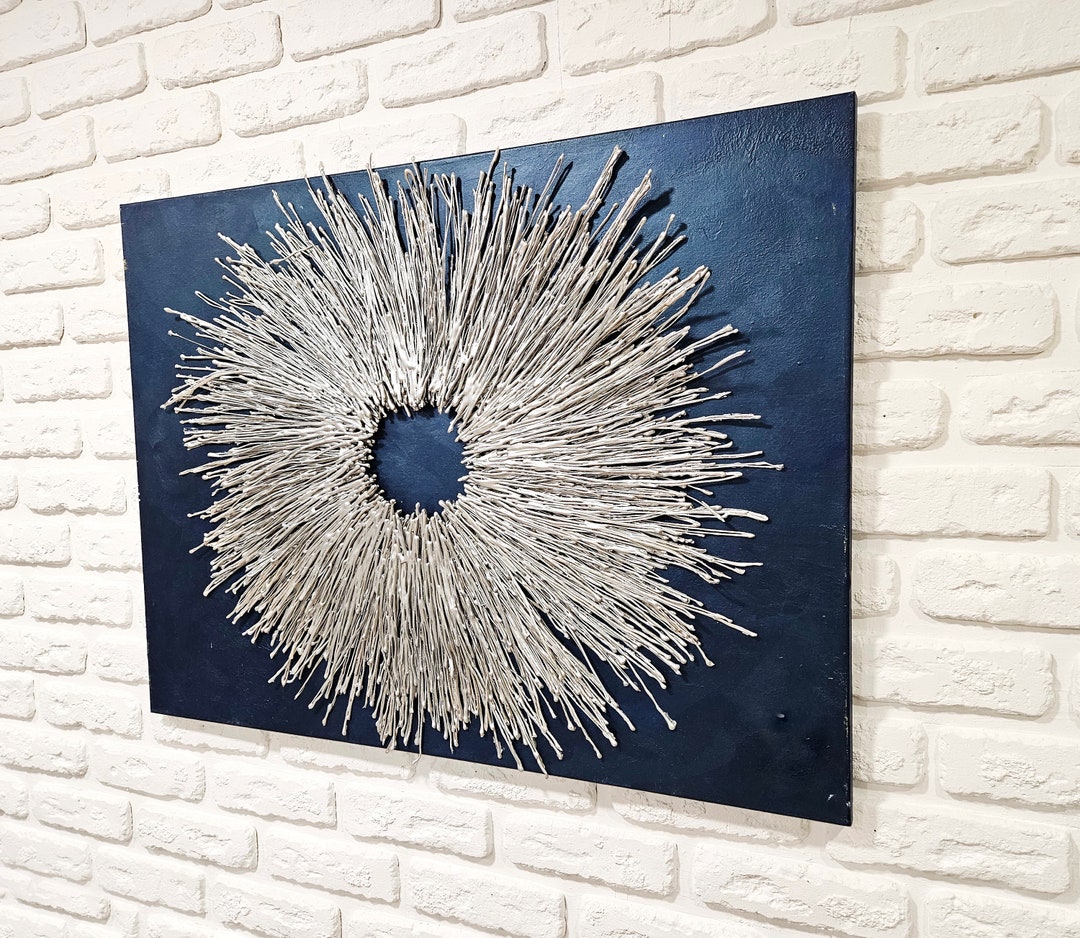 Large 3d Art Canvas, Textured Abstract Canvas Art, Modern Sun Art ...