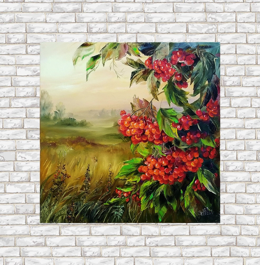 Rowan Painting Sunset Landscape Painting Impasto Meadow Oil - Etsy