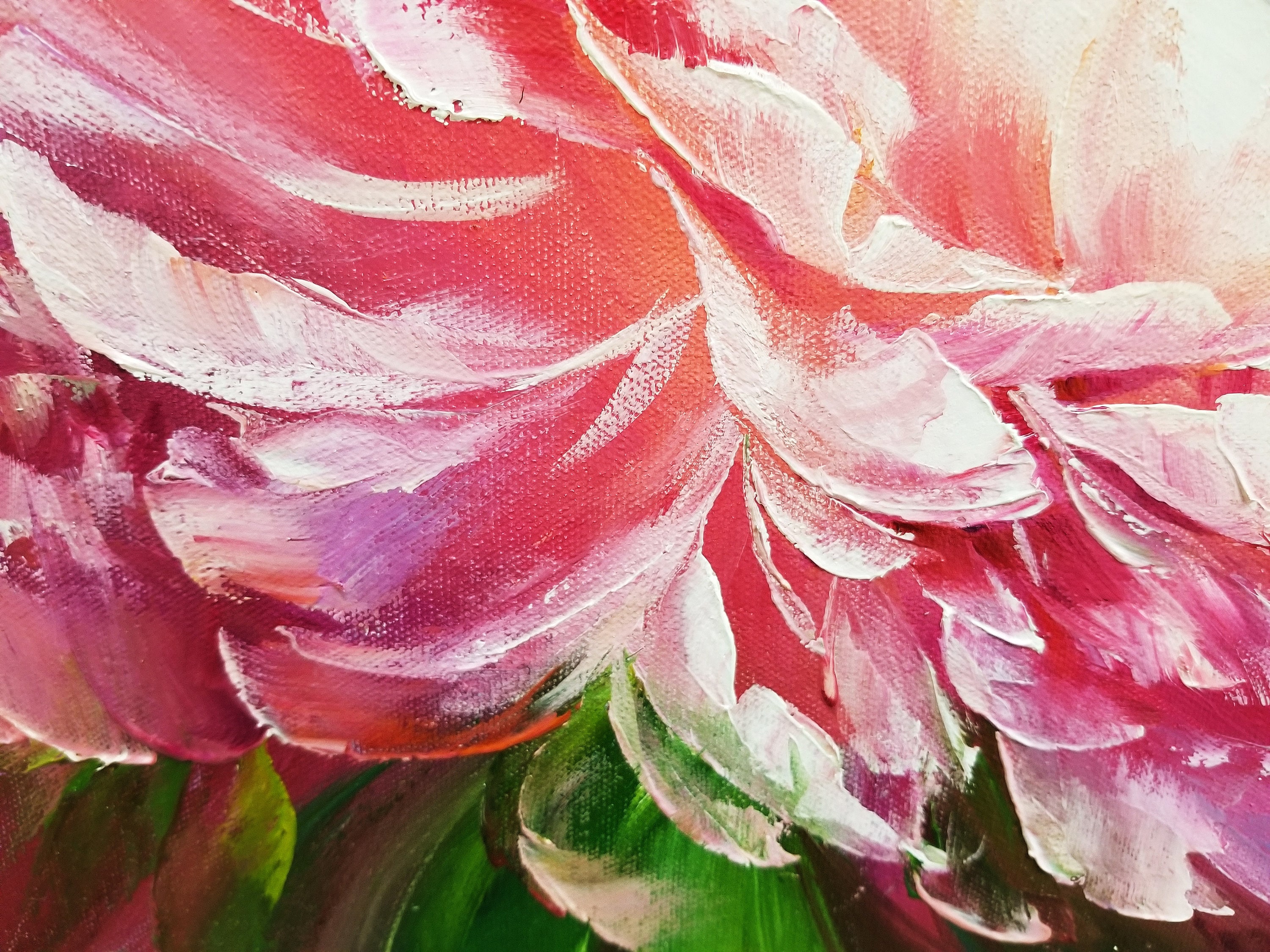Pink Peony Painting Peony Wall Art Pink Flower Painting | Etsy