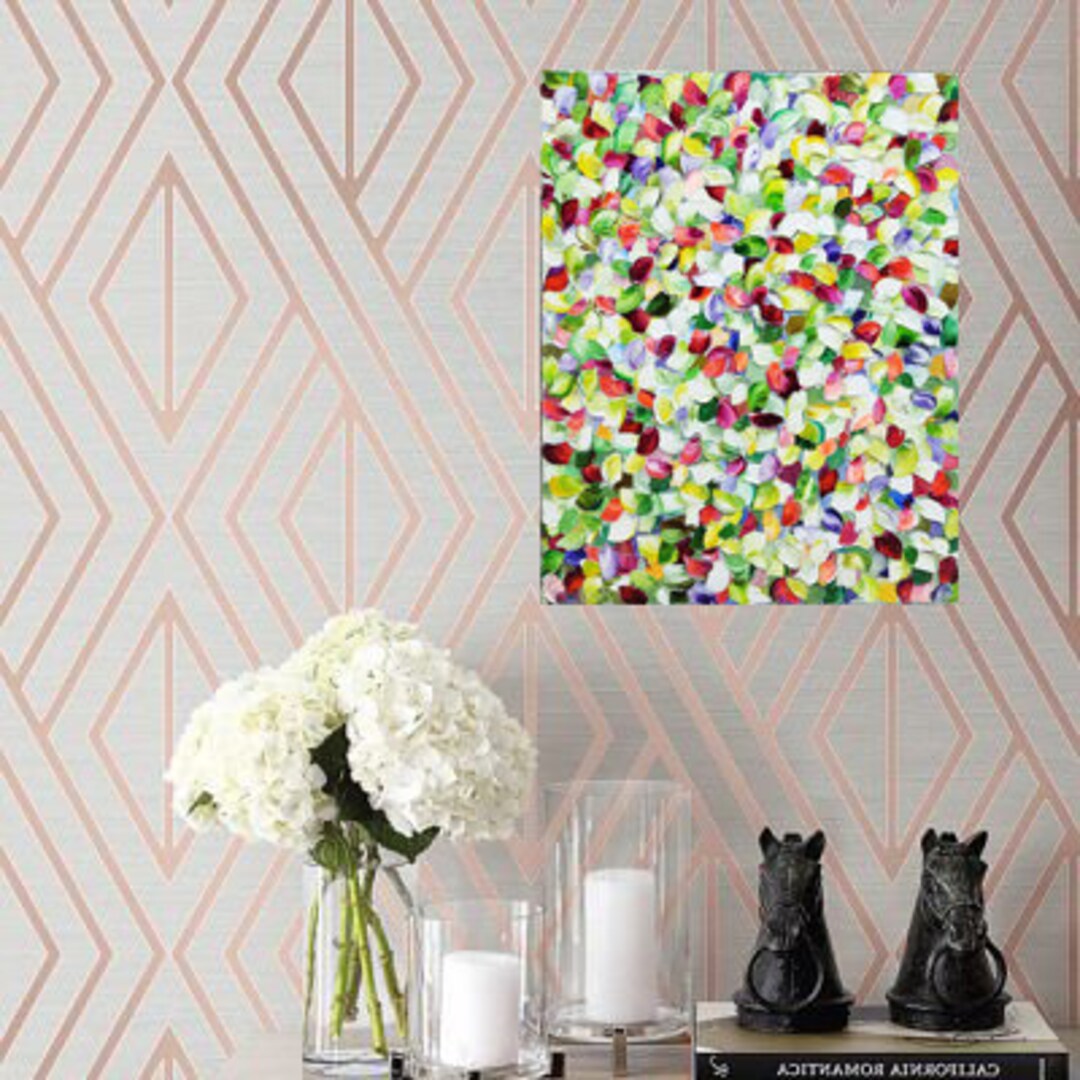 Small Abstract Flower Oil Painting Texture, 3D Art Colorful Floral ...