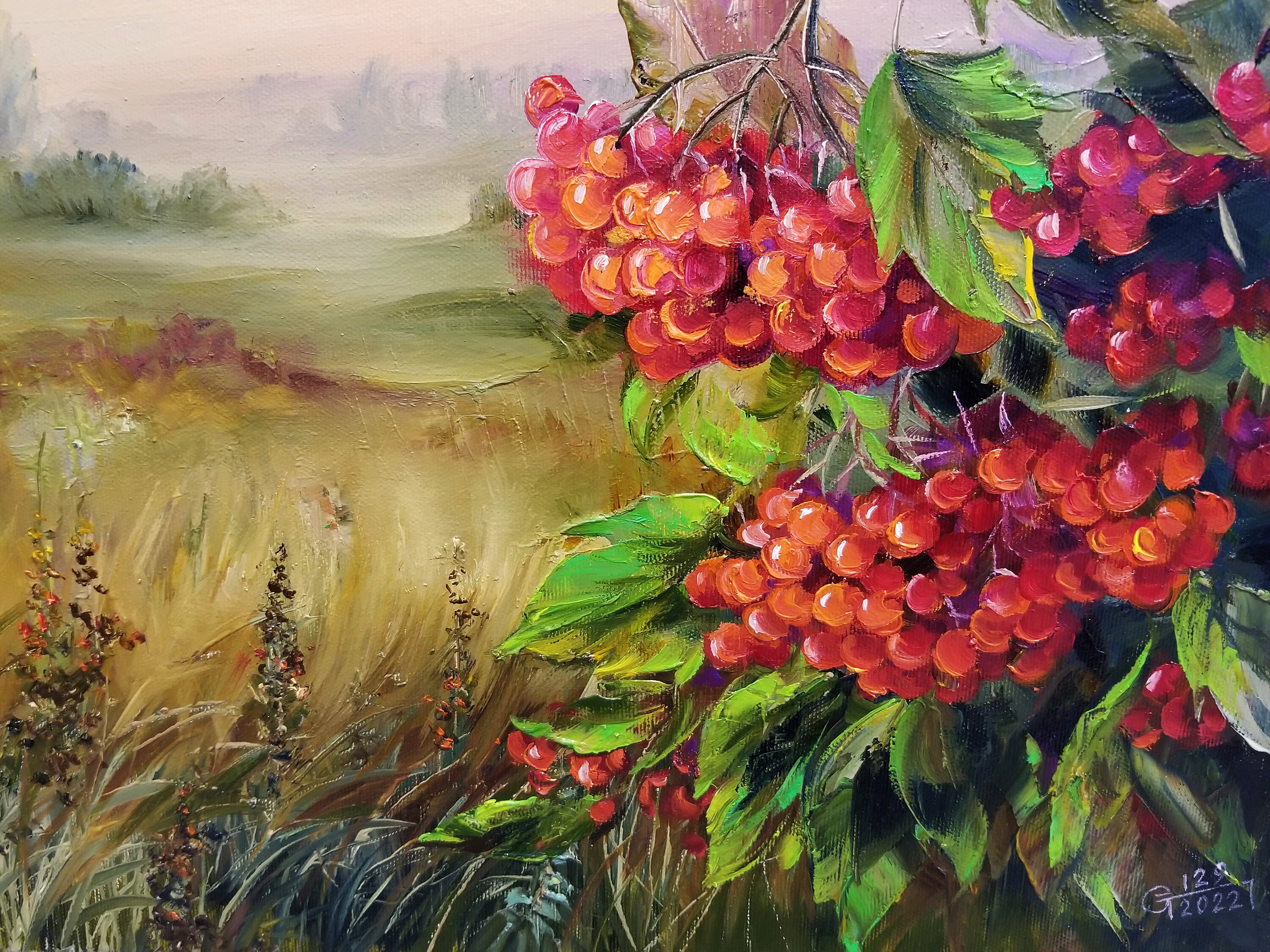 Rowan Painting Sunset Landscape Painting Impasto Meadow Oil - Etsy