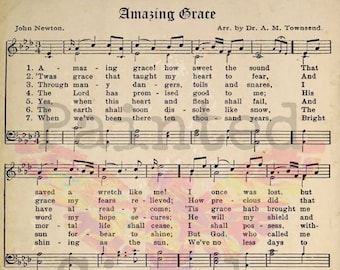 Amazing Grace Hymn Sheet Music SVG Christian Svg Scripture - Etsy