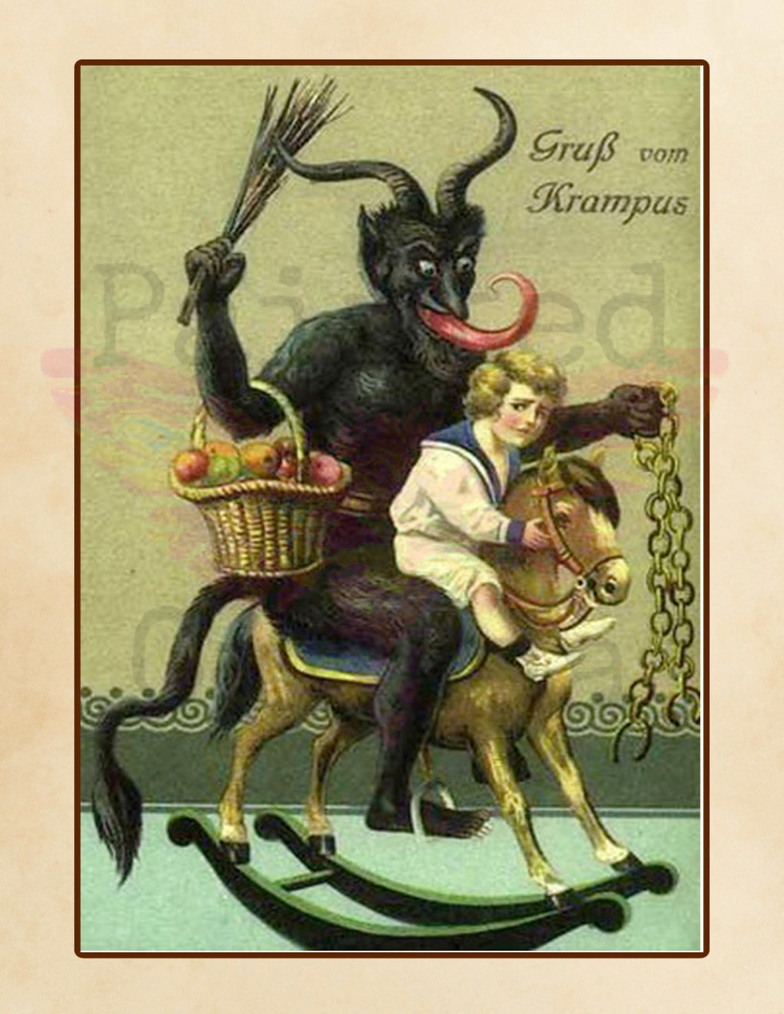 Krampus Christmas Card Bundle Printable / Antique / Art Paper / Vintage ...