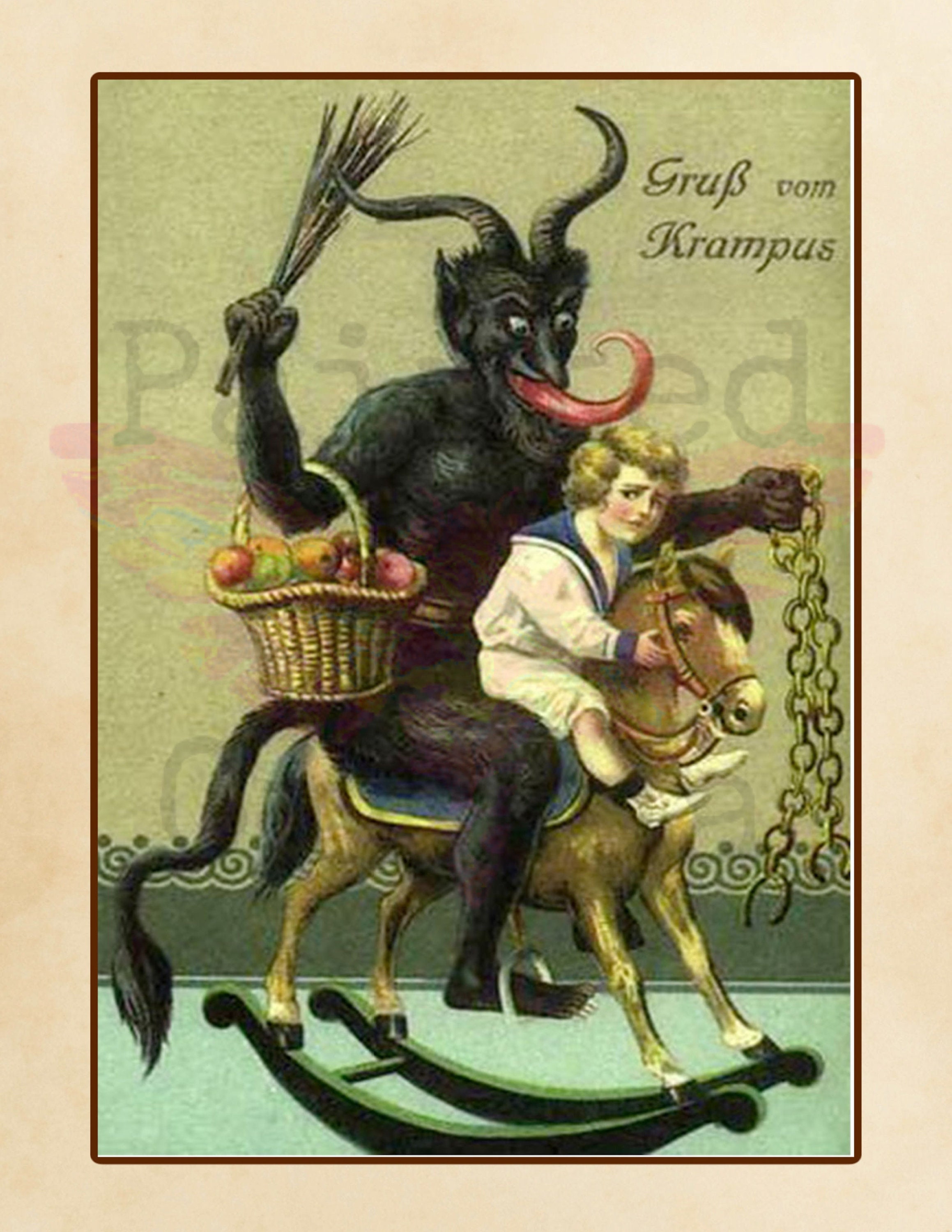 Krampus Christmas Card Bundle Printable / Antique / Art Paper / Vintage ...