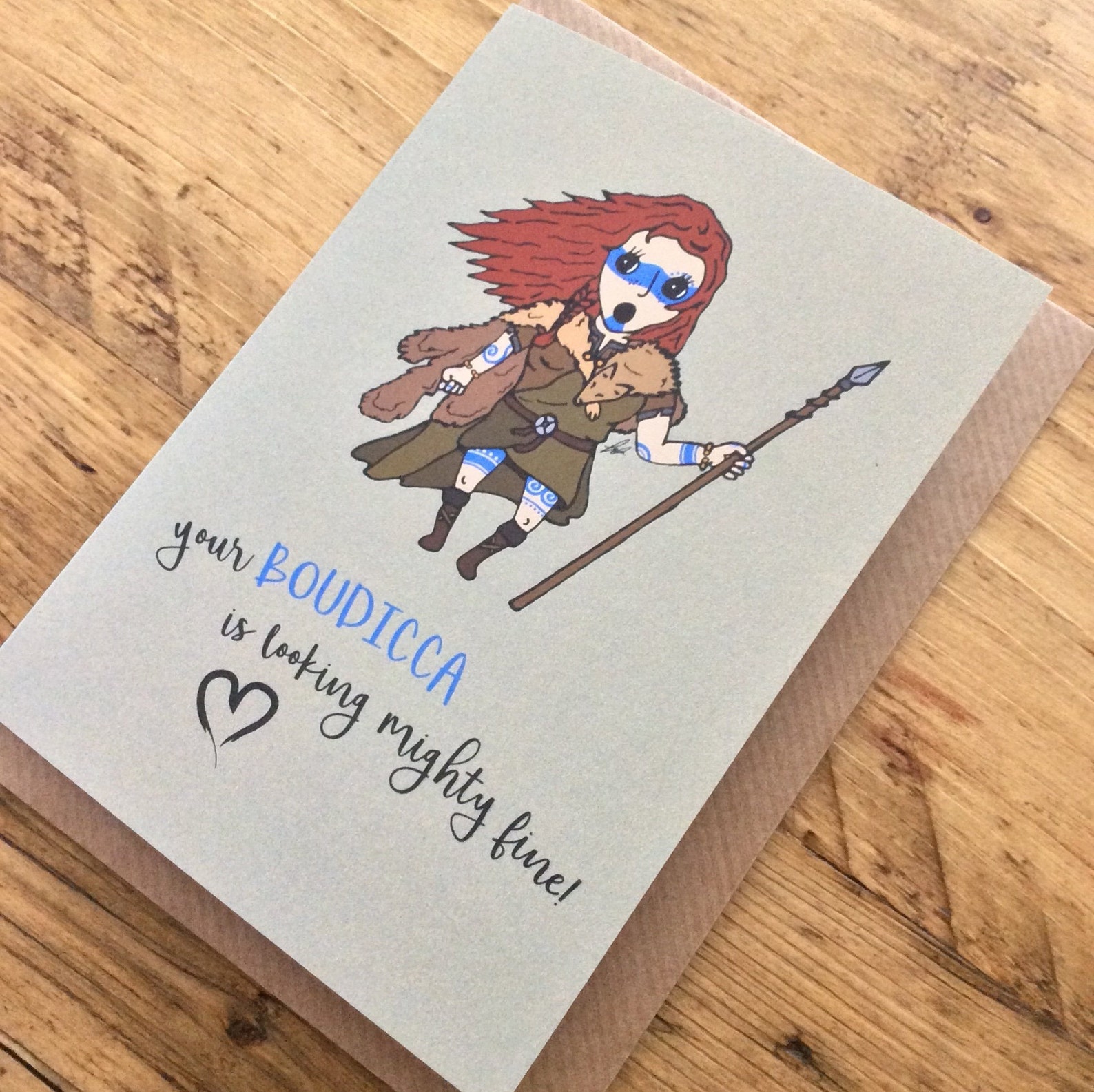 Boudicca Pun Cartoon // Greetings Card - Etsy
