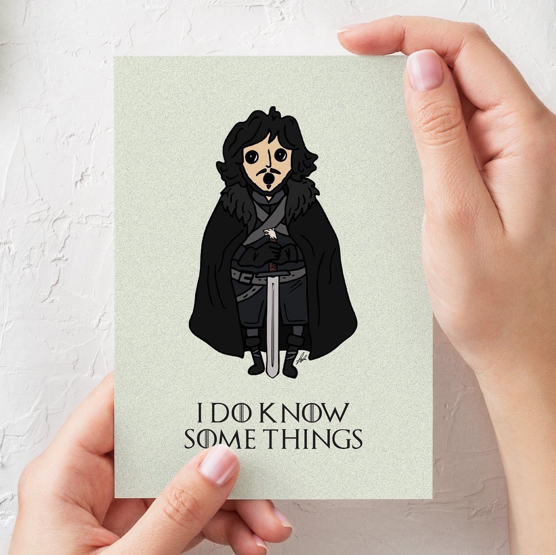 Jon Snow Game of Thrones Cartoon // Greetings Card - Etsy