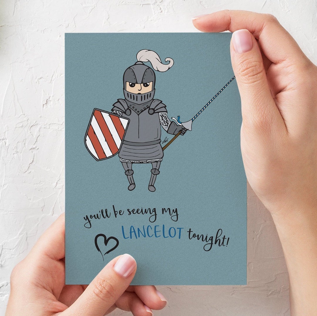 Lancelot - Pun Cartoon // Greetings Card - Etsy