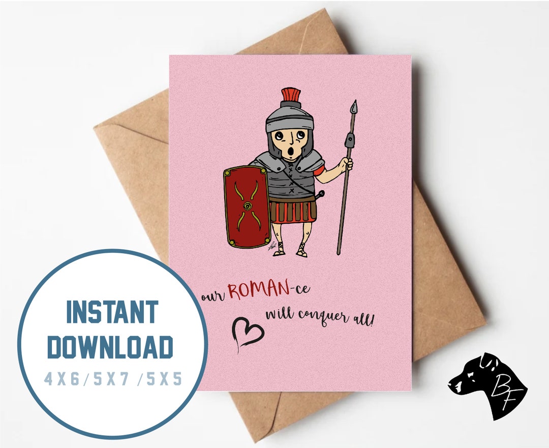 Printable Roman Pun Greetings Card // Instant Download JPG - Etsy