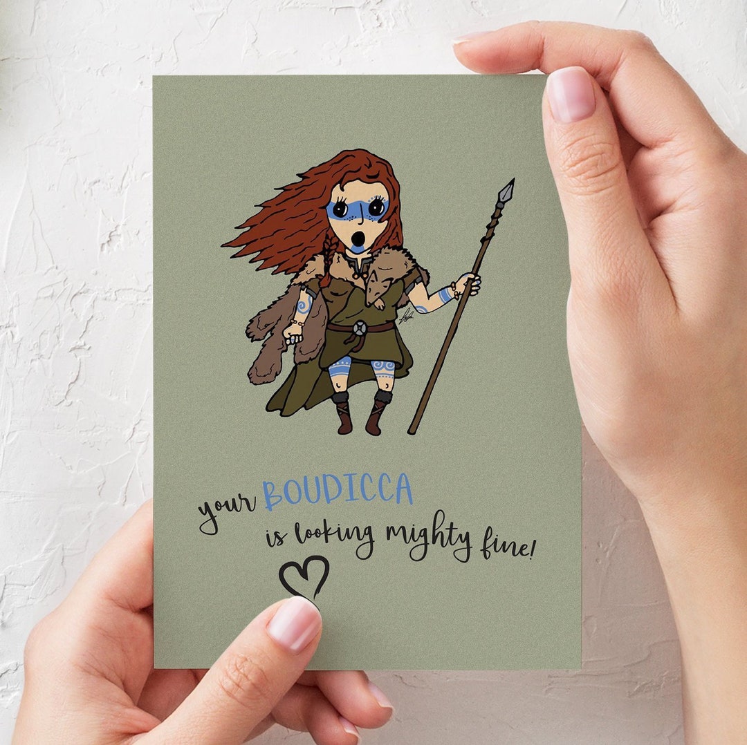 Boudicca Pun Cartoon // Greetings Card - Etsy UK