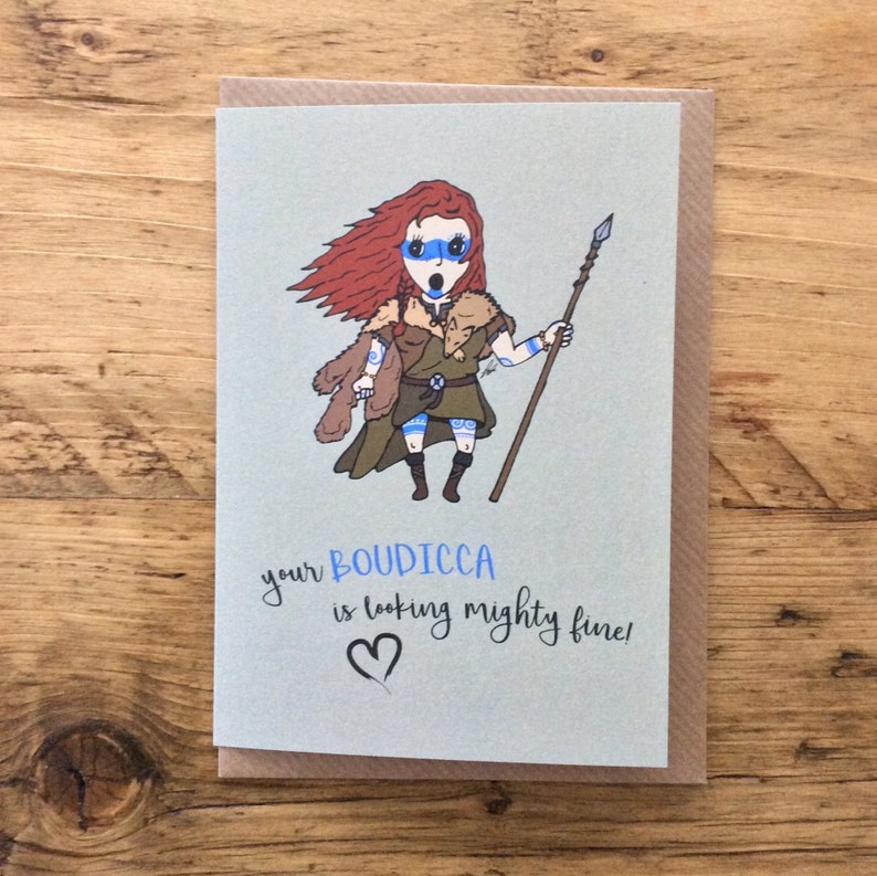 Boudicca Pun Cartoon // Greetings Card - Etsy UK