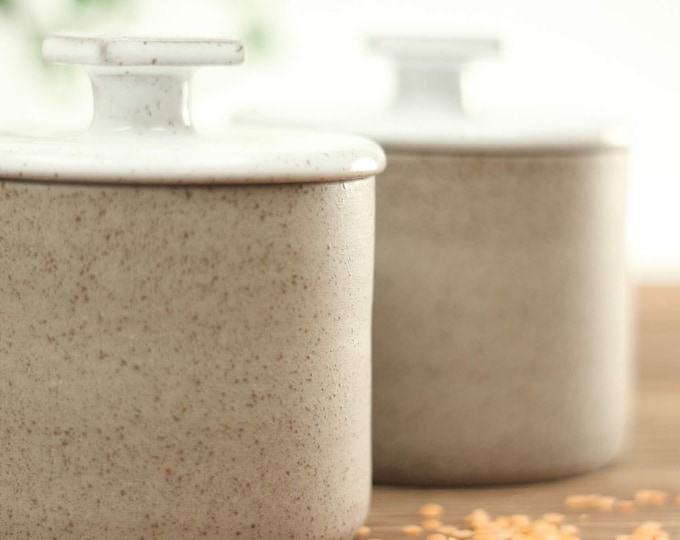 Ceramic Container With Lid Kitchen Canister Pottery Herb Container - Etsy