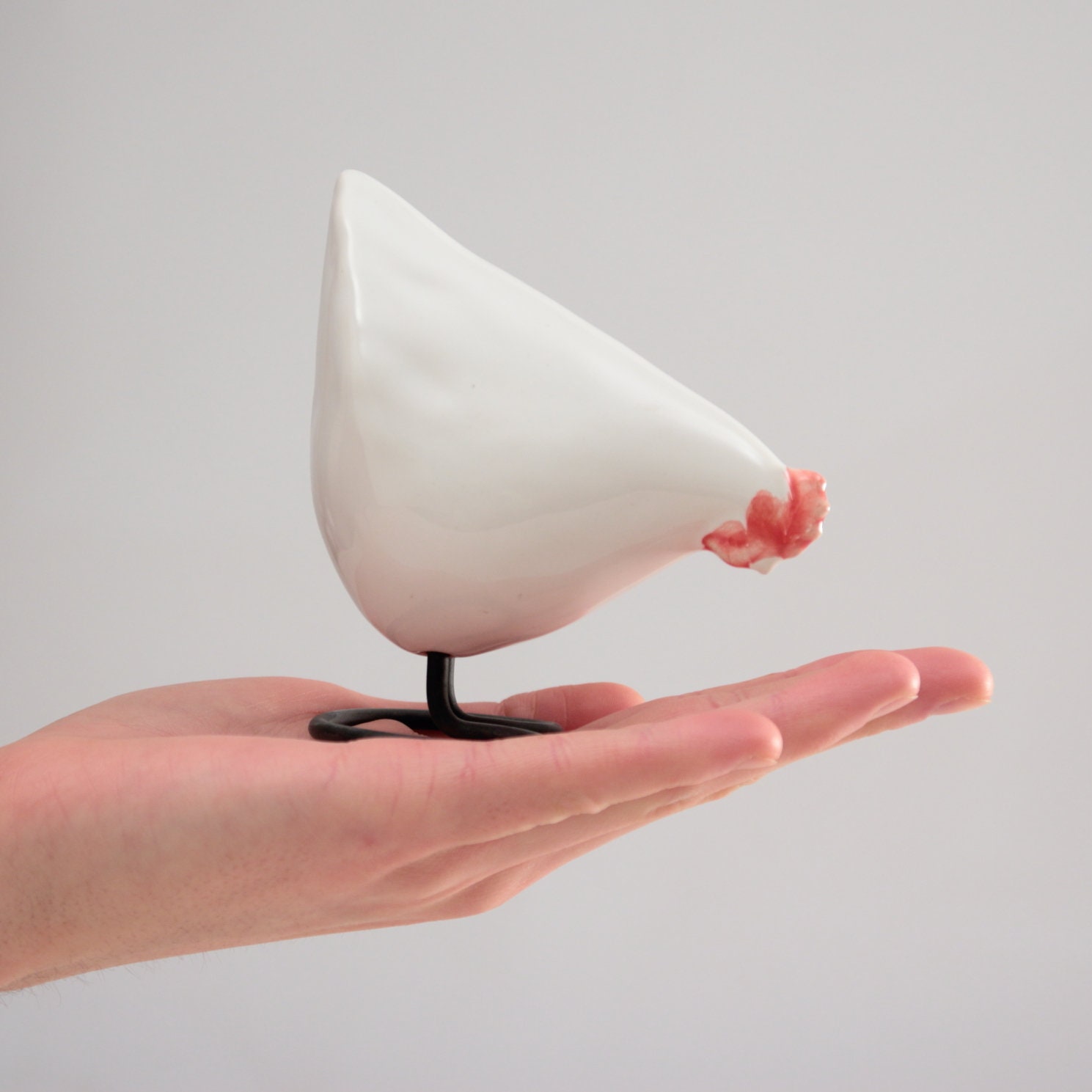 White Ceramic Chicken Decorative Hen Figurine Small - Etsy