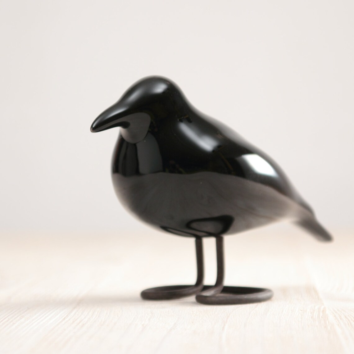Black Raven Decorative Ceramic Bird Elegant Bird Figurine - Etsy