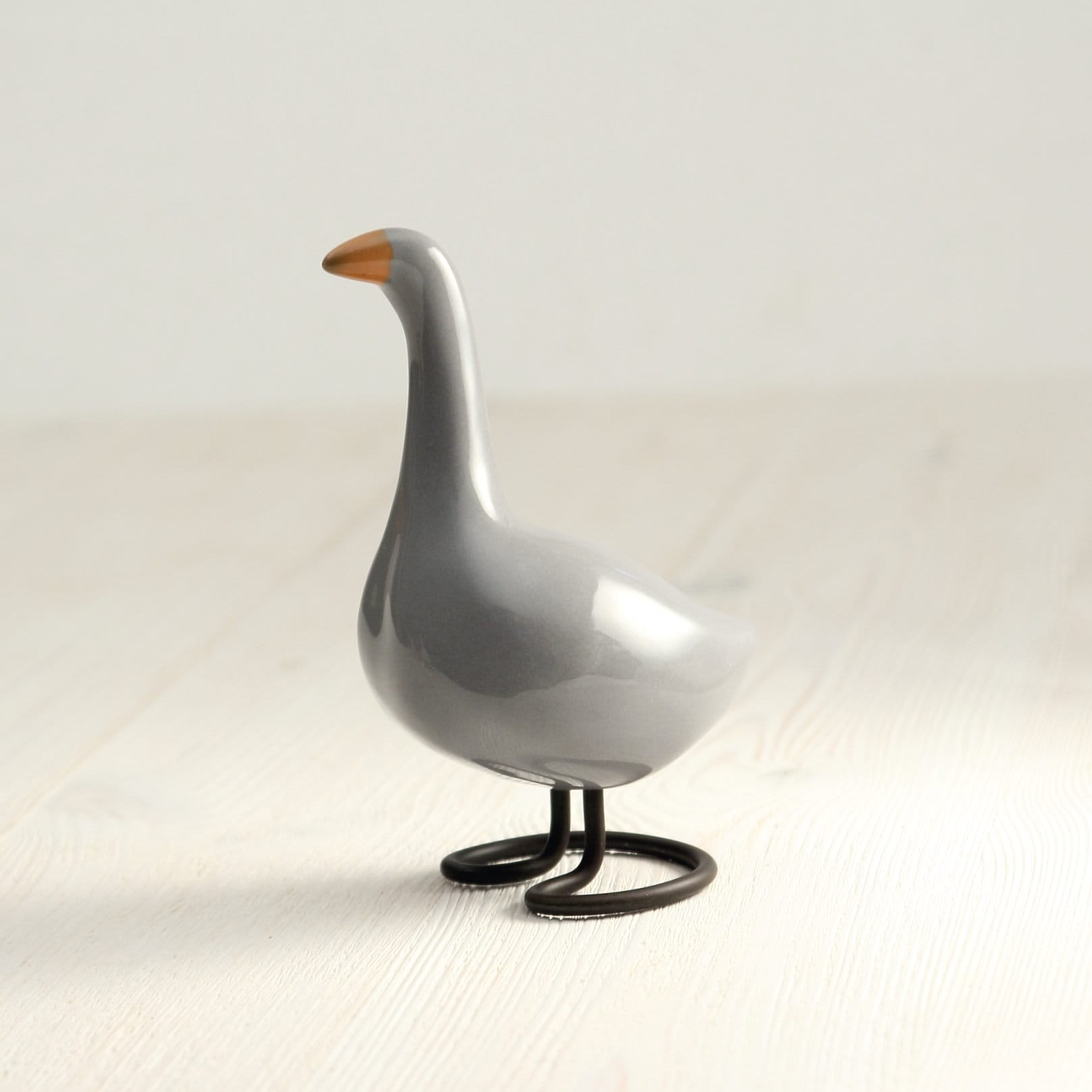 Gray Goose Decorative Ceramic Bird Small Bird Figurine | Etsy