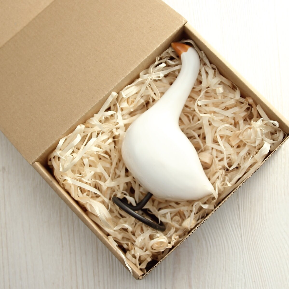 Decorative Ceramic Goose White Handmade Bird Country Decor | Etsy