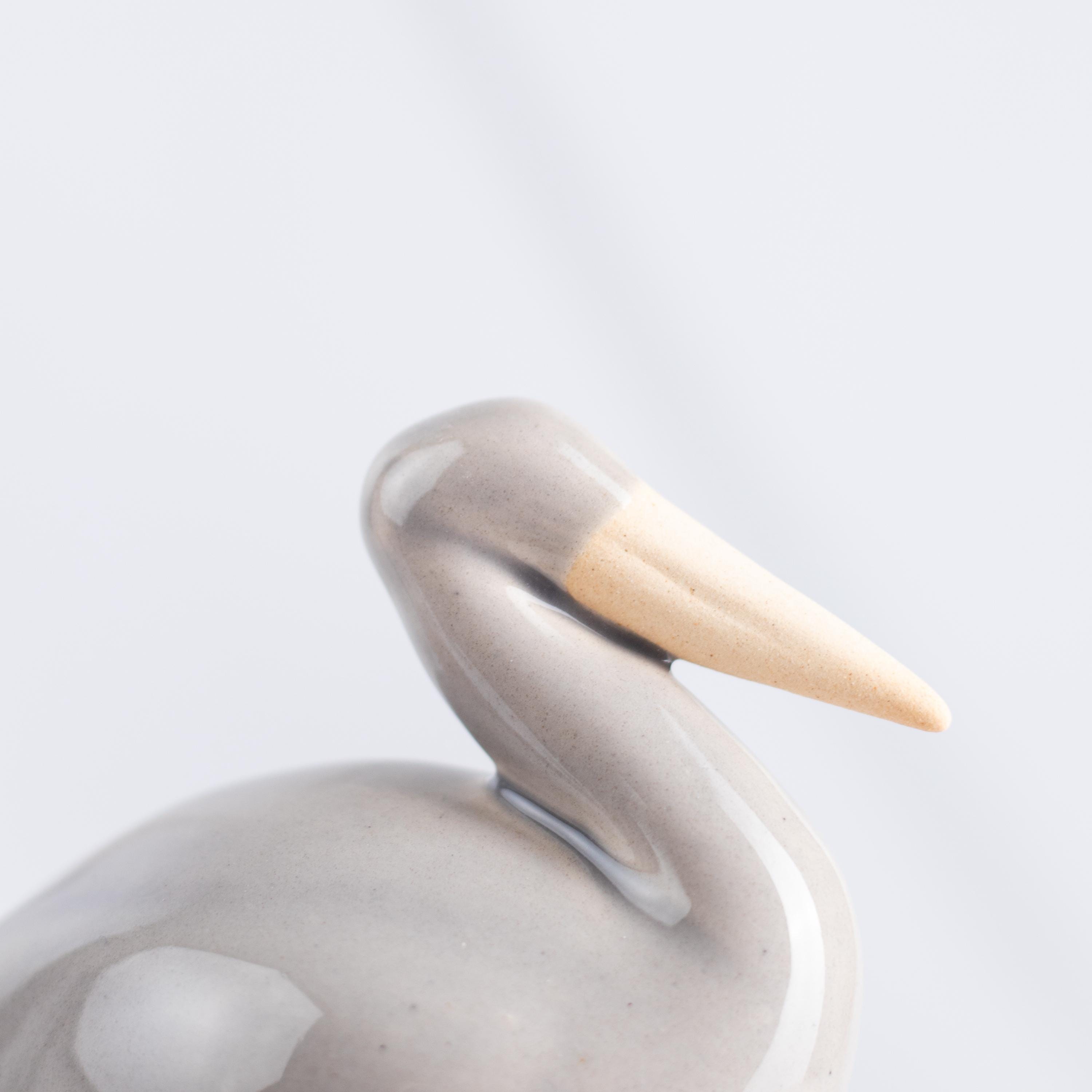 Gray Decorative Pelican | Handmade Ceramic Bird | Small Ceramic ...