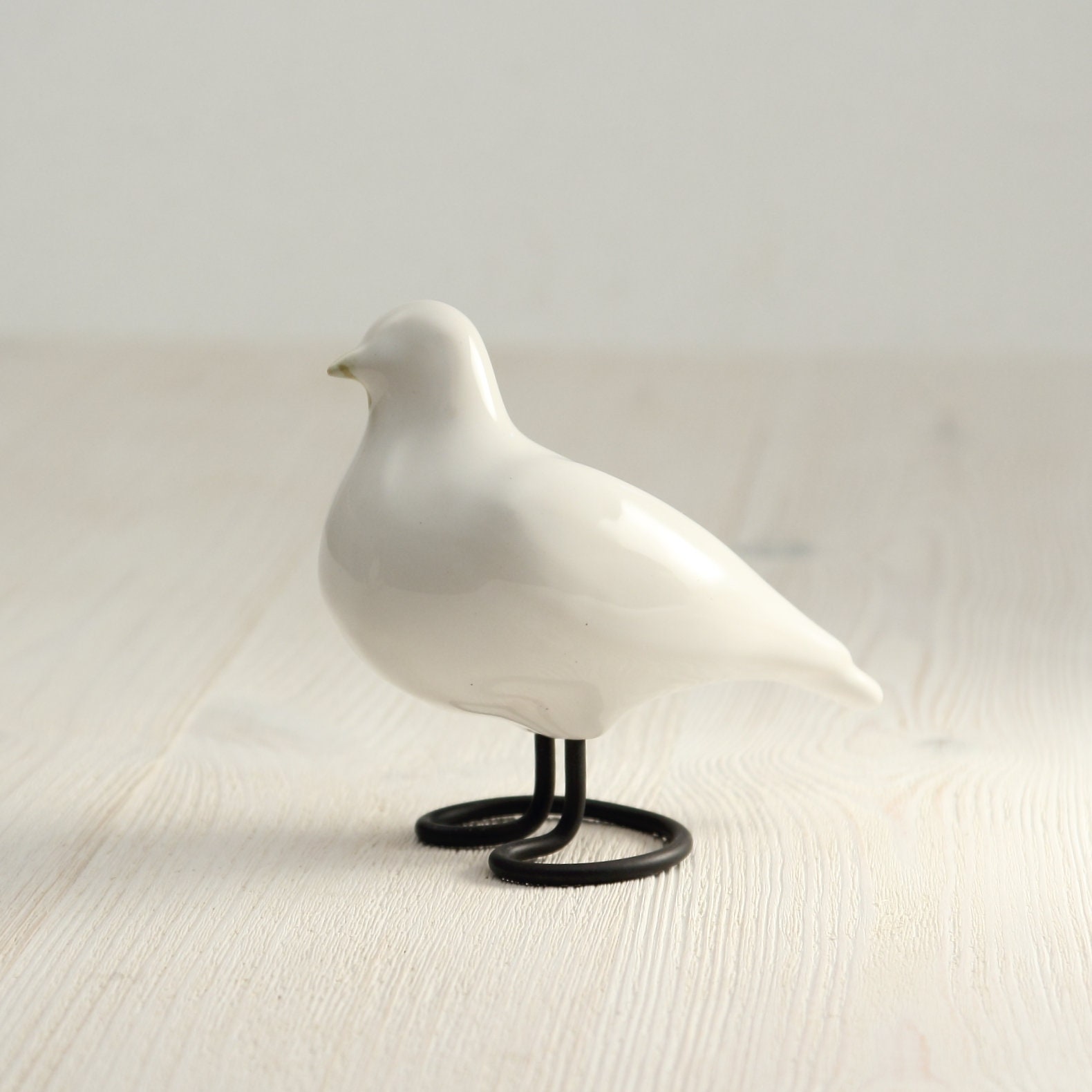 White Ceramic Pigeon Decorative Dove Figurine Handmade | Etsy