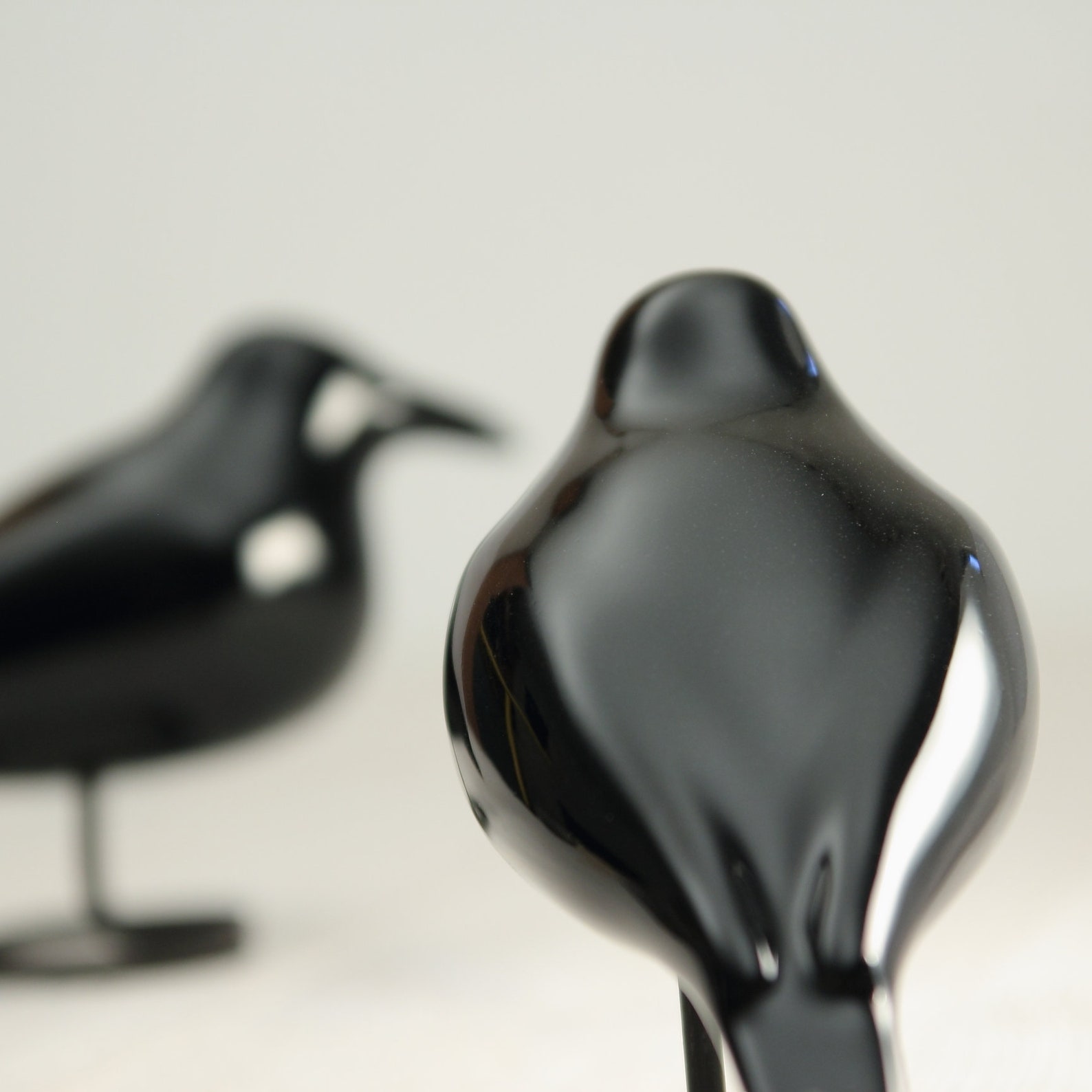Black Raven Decorative Ceramic Bird Elegant Bird Figurine - Etsy