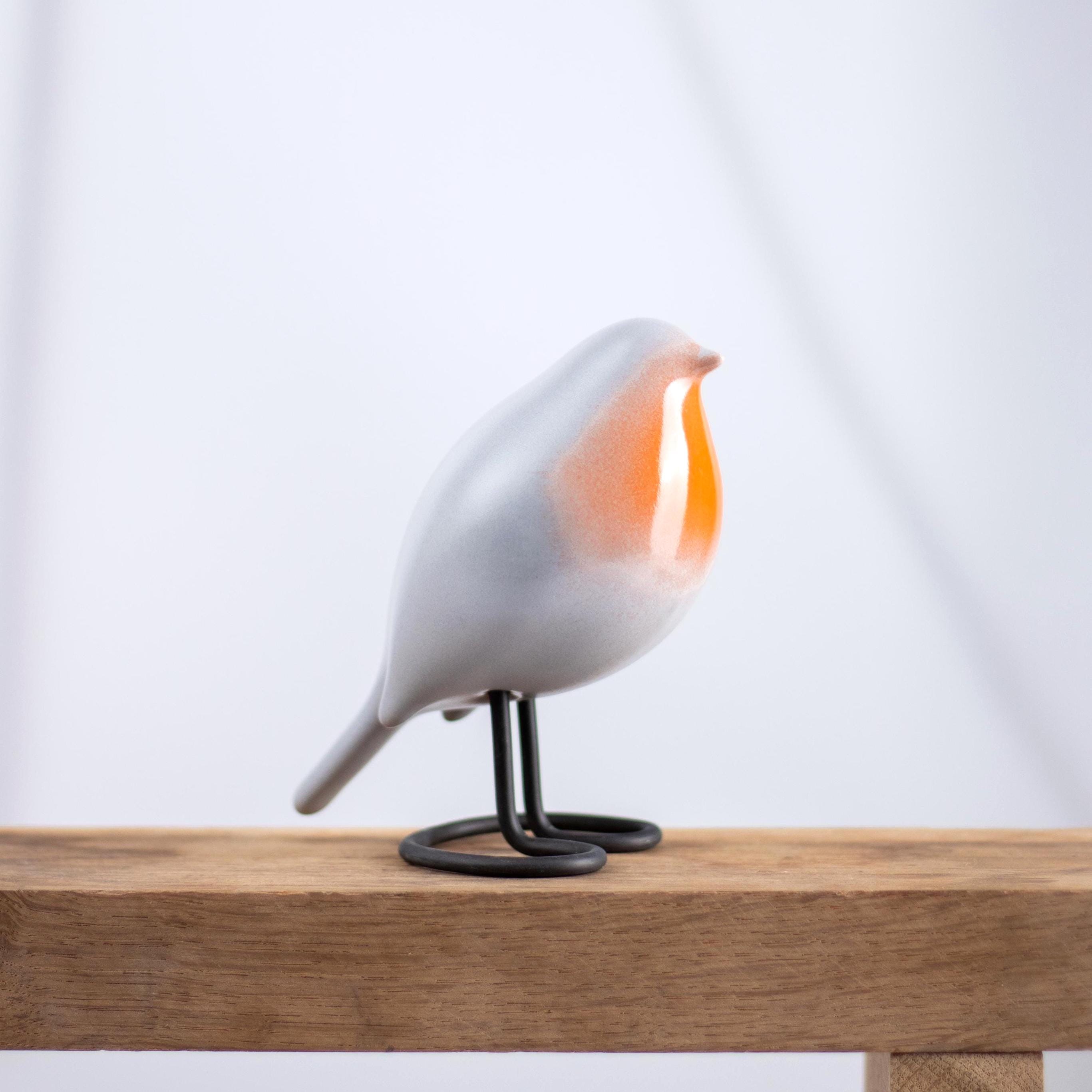 Ceramic Robin | Handmade Decorative Bird | Small Bird Sculpture - Etsy