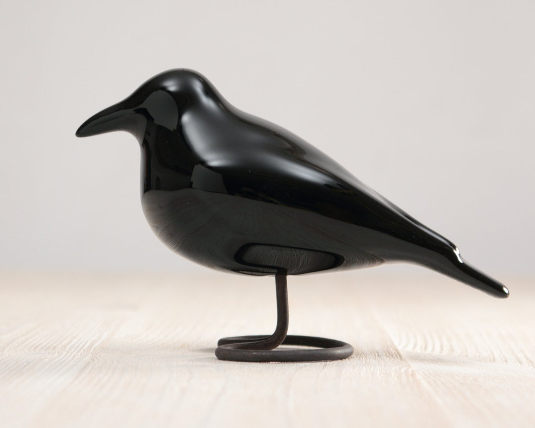 Black Raven | Decorative Ceramic Bird | Elegant Bird Figurine - Etsy