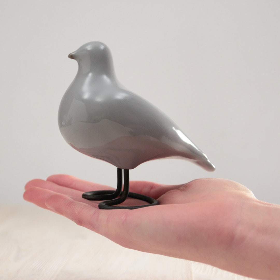 Gray Ceramic Dove | Handmade Decorative Bird | Small Pigeon Figurine - Etsy