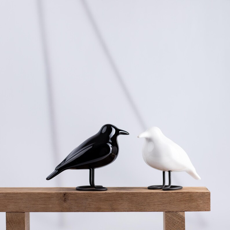 Black Raven | Decorative Ceramic Bird | Elegant Bird Figurine - Etsy