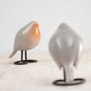 Ceramic Robin | Handmade Decorative Bird | Small Bird Sculpture - Etsy
