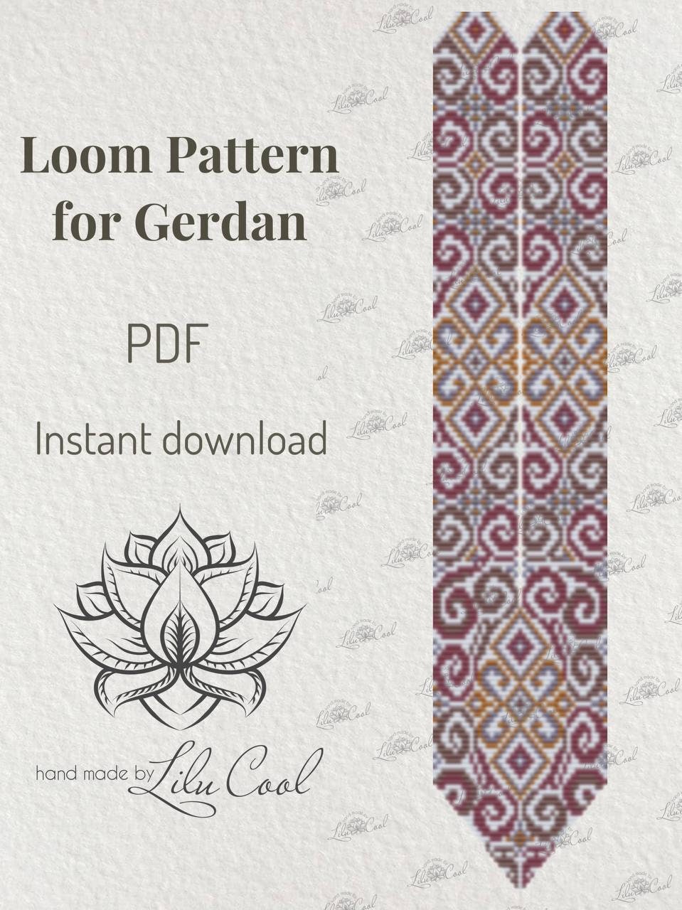 Gerdan Pattern, Pattern in Pdf, Loom Pattern, DIY Beading, Bead Loom Pattern, Pattern by Lilu ...