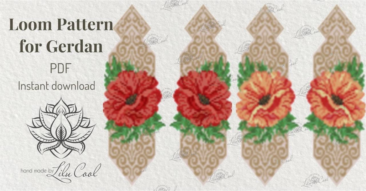 Gerdan Pattern, Pattern in Pdf, Loom Pattern, DIY Beading, Bead Loom ...