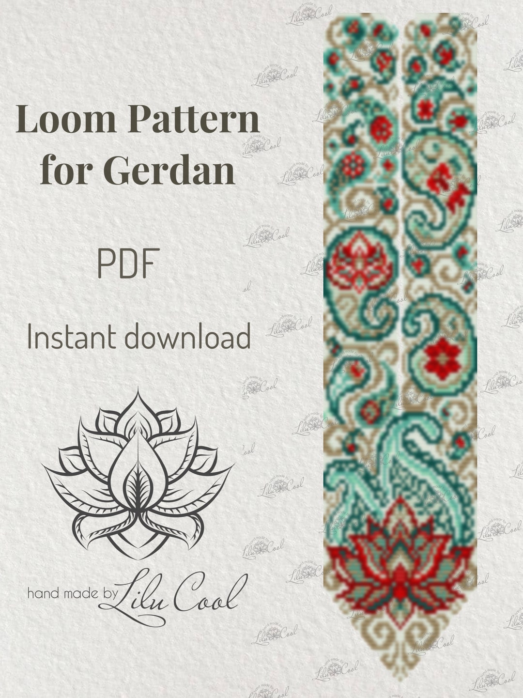 Gerdan Pattern, Pattern in Pdf, Loom Pattern, DIY Beading, Bead Loom ...