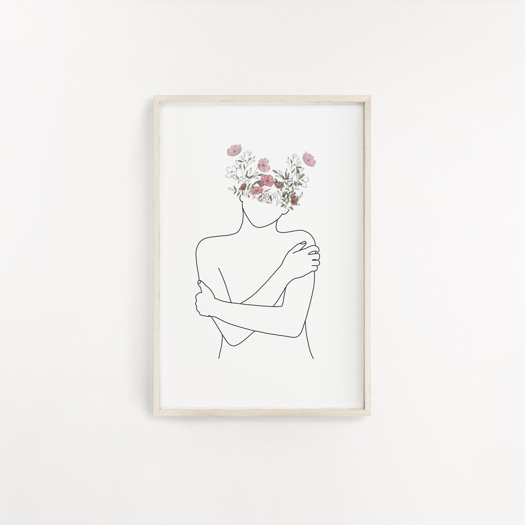 Be Kind to Your Mind Line Drawing / Floral Gift/ Mental Health ...