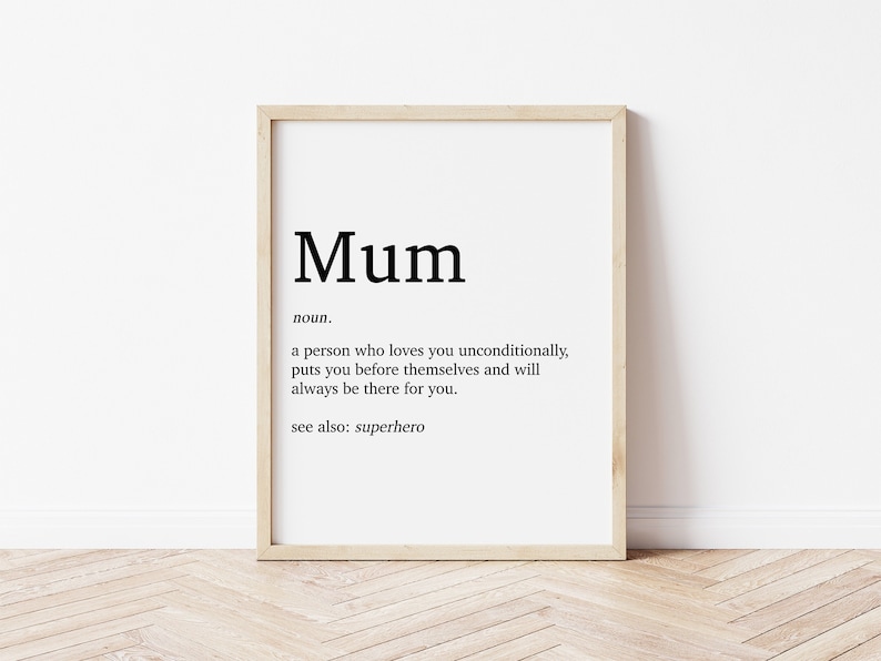 Mother / Mum / Mom Definition Wall Print / Shelfie / Kitchen / - Etsy