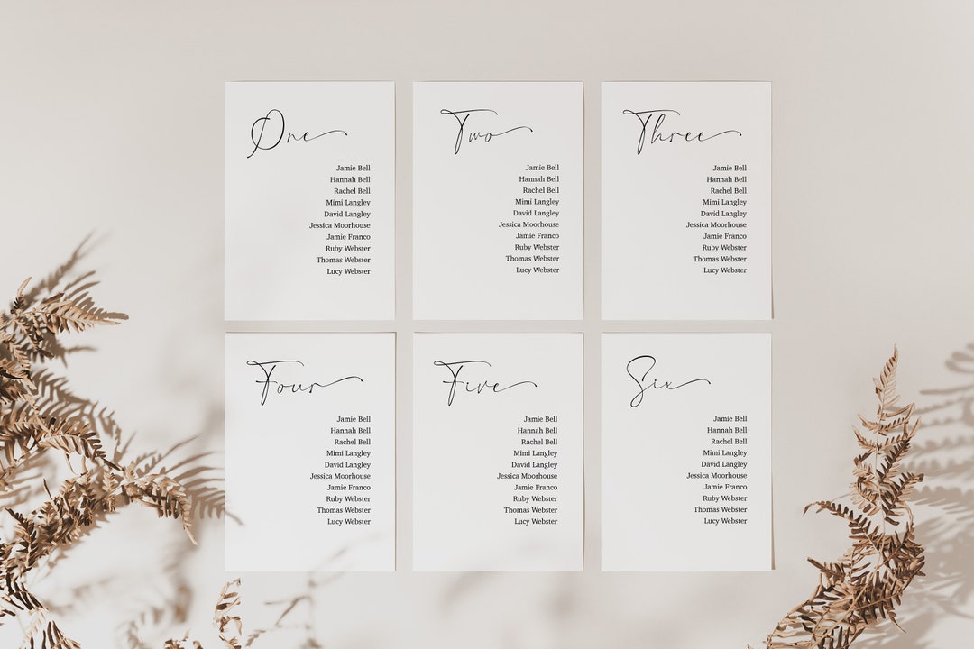 LUX 2 Wedding Table Plan Cards / Wedding Seating Chart / Seating Plan ...