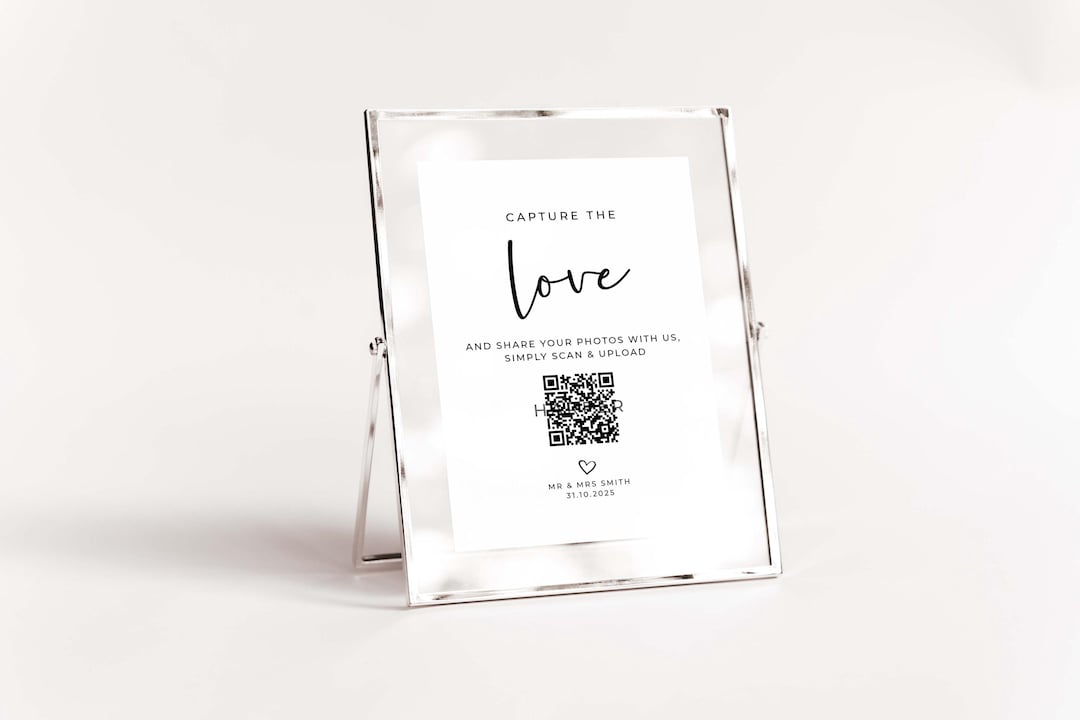 UNO Wedding, Capture the Love QR Code Wedding Selfie Sign, Mr and Mrs ...
