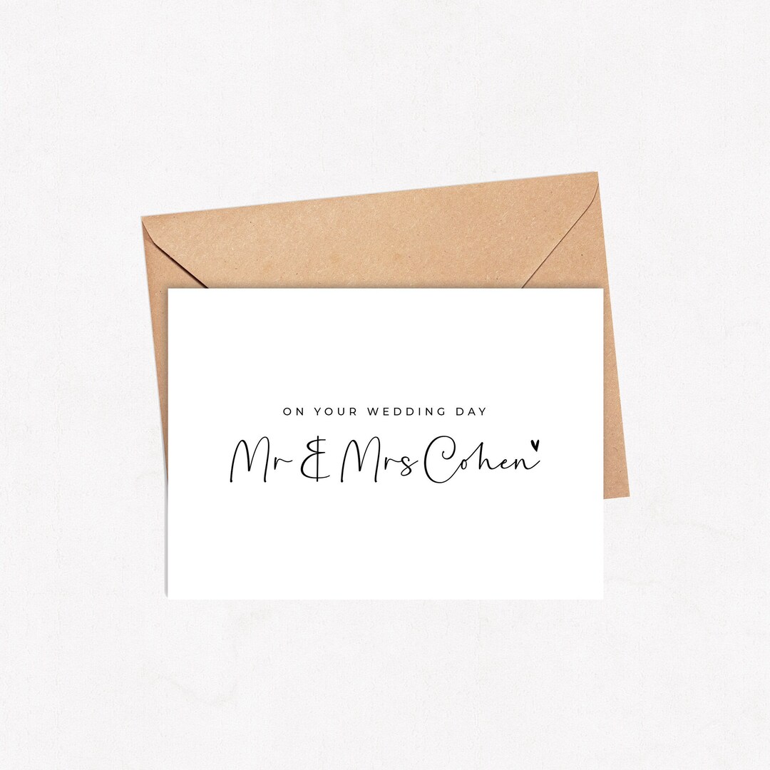 Personalised Wedding Day Card Personalised Couples Same Sex Bride