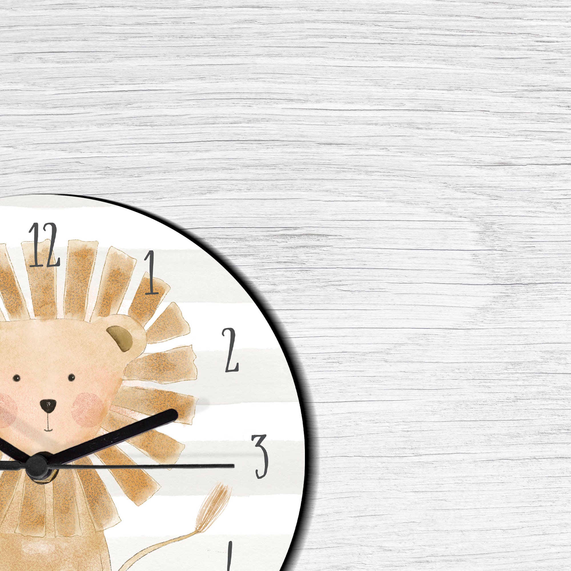 Lion Nursery Clock Personalised Gift Personalized New Baby - Etsy UK
