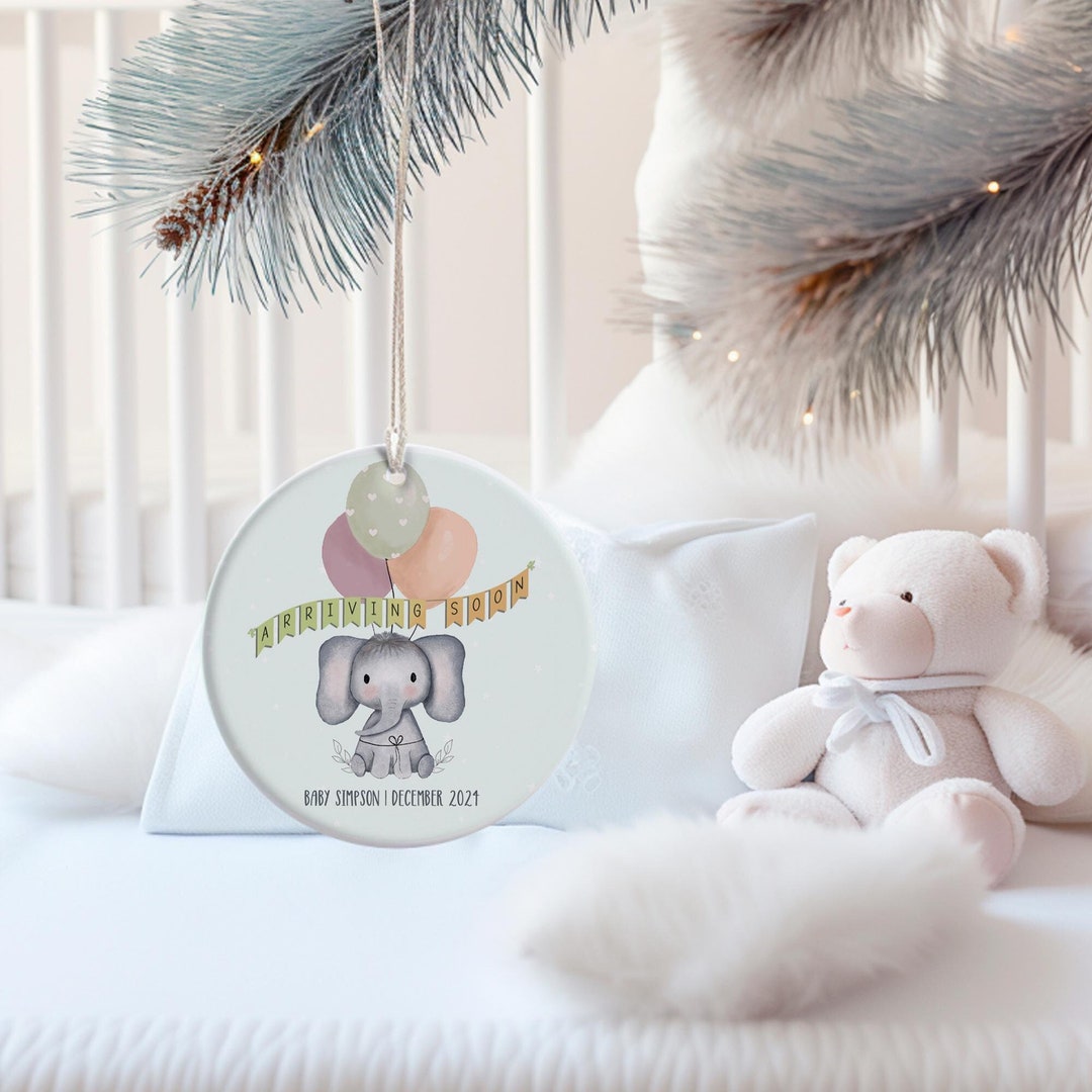 Baby Elephant Pregnancy Announcement Bauble: Handcrafted Keepsake - Etsy