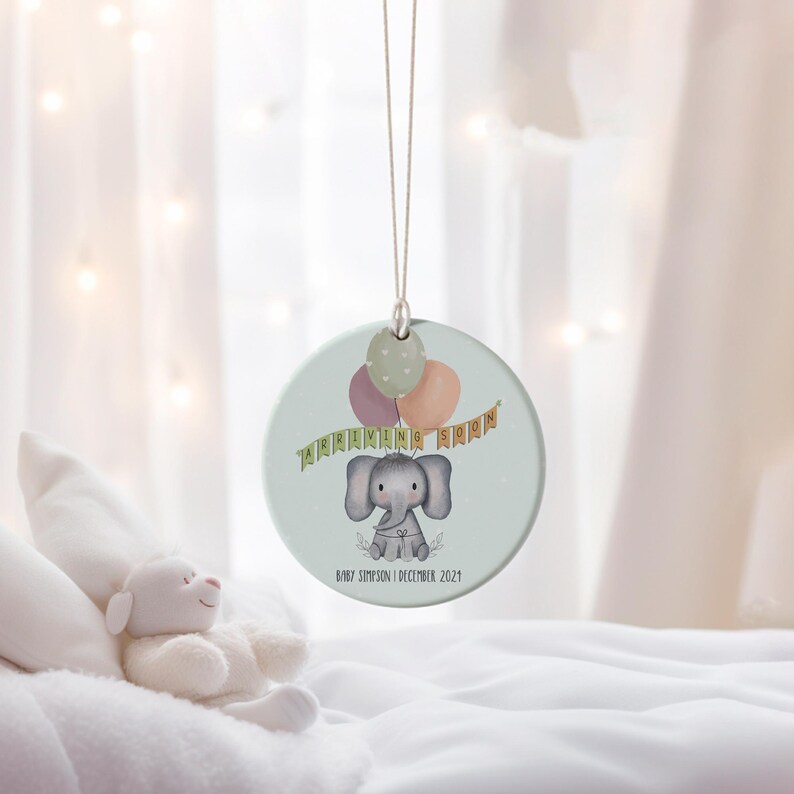 Baby Elephant Pregnancy Announcement Bauble: Handcrafted Keepsake - Etsy